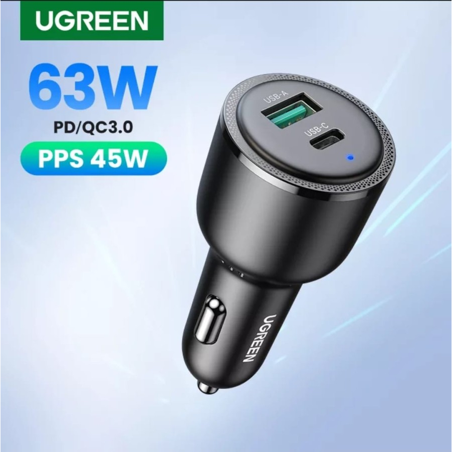 Ugreen Car Charger 63W - Dual Port USB C 45W PD QC Fast Charging - Ugreen 90645 | Shopee Malaysia