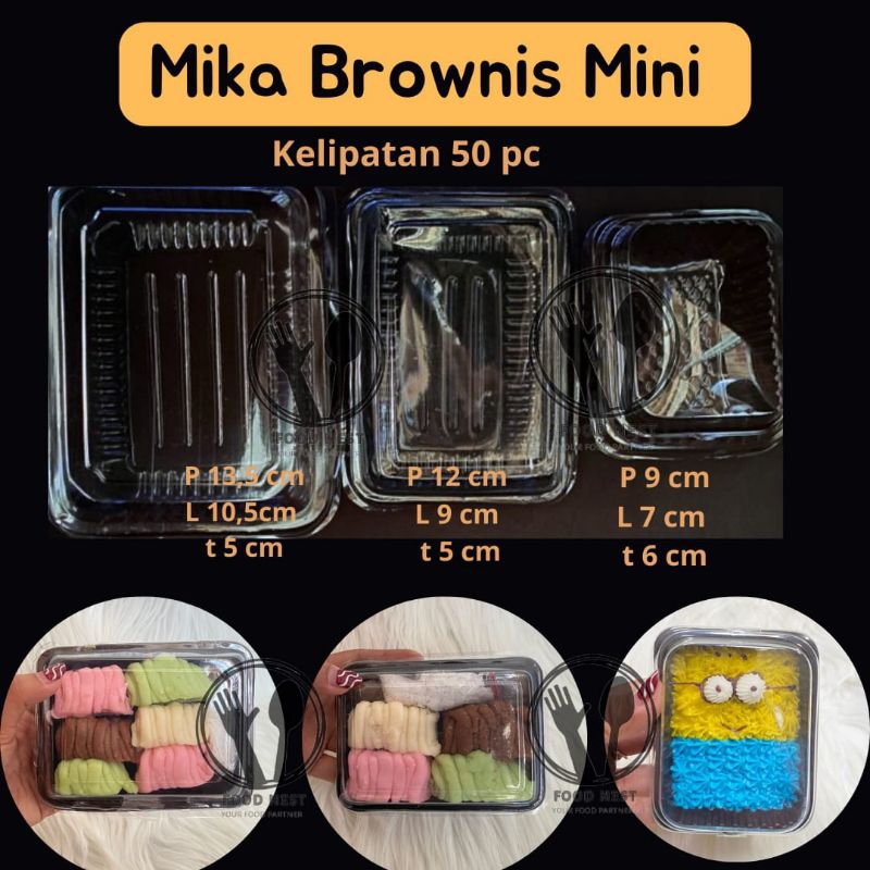 Mika BROWNIES MINI Small/Box Pudding Cake TART/SNACK Box/Mica Cake Box ...