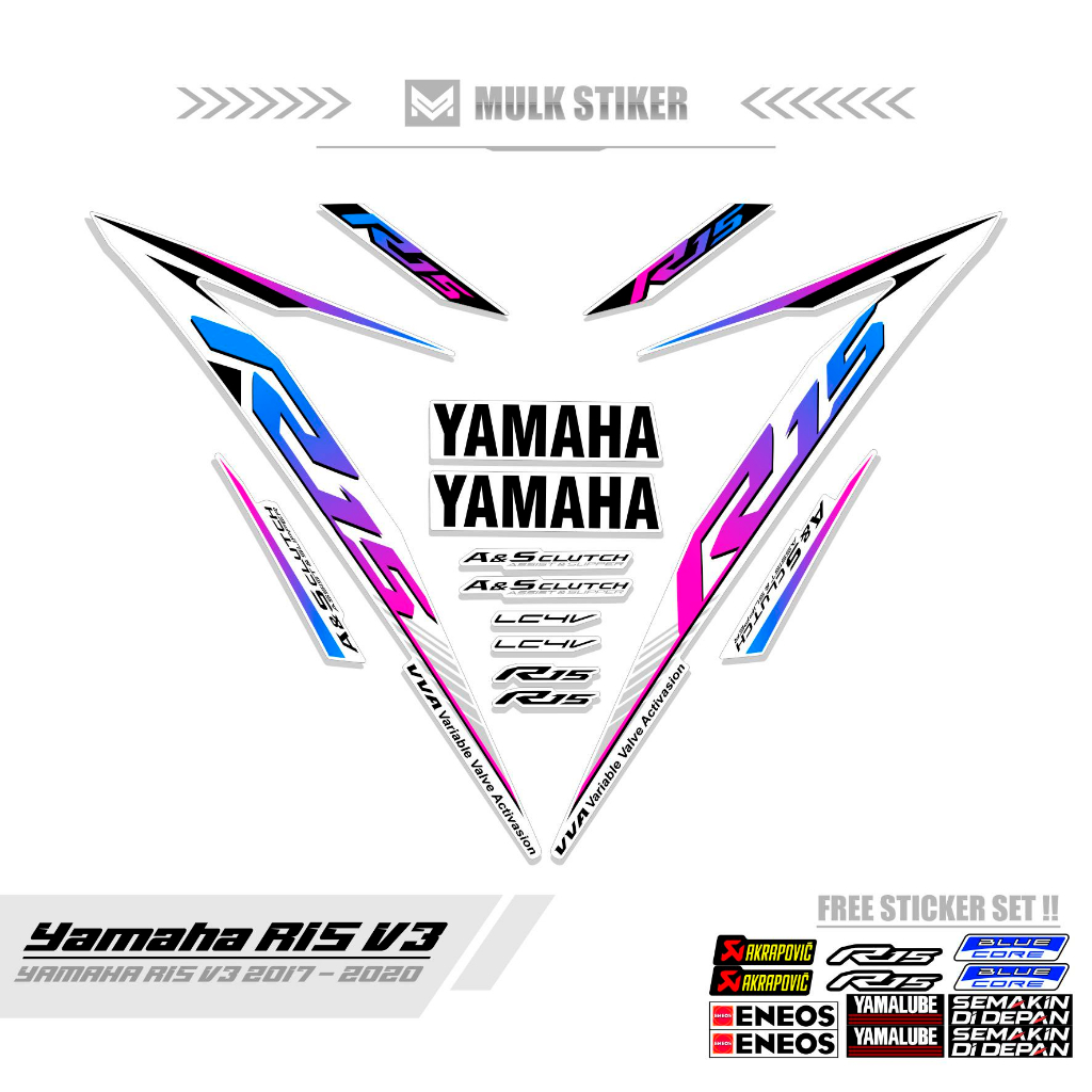 Striping R15 V3 MOTIF 10/STICKER R15 V3/STICKER R15 V3/2017/2018/2019 ...