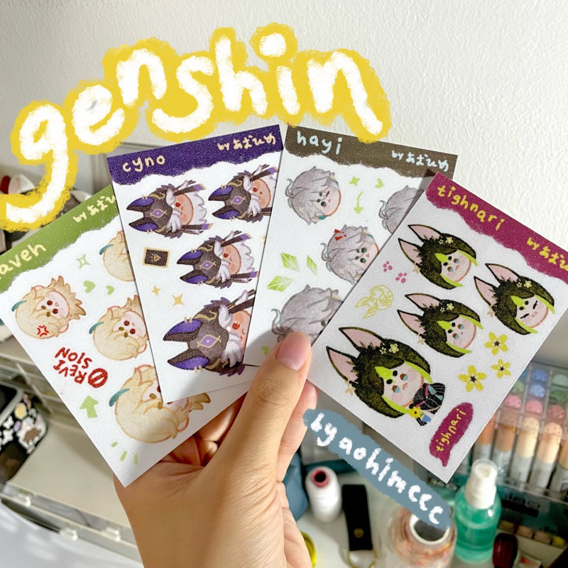 Genshin Impact Puff Glitter Sticker | Sticker Sheet Kaveh Tighnari ...