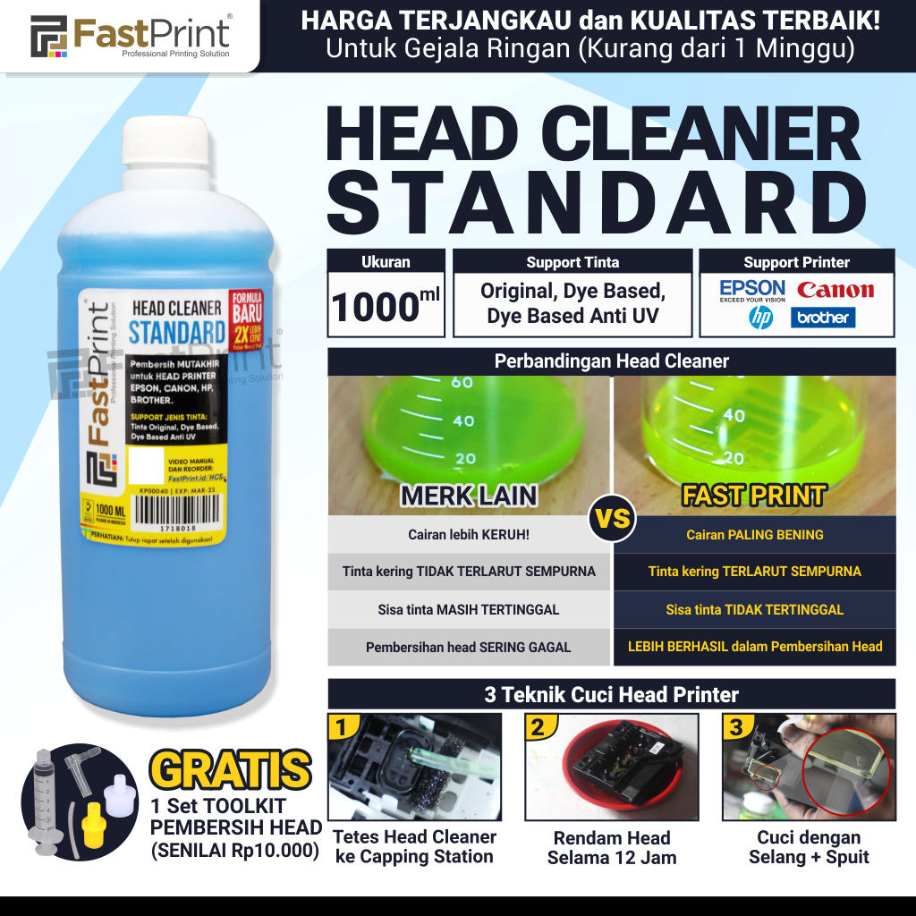 Standard Head Cleaner Inkjet Printer Head Cleaning Liquid 1000 ML ...