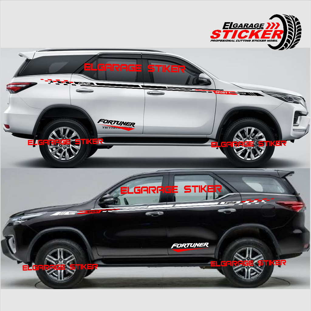 Fortuner car stickers cutting Fortuner body strip stickers Fortuner car ...