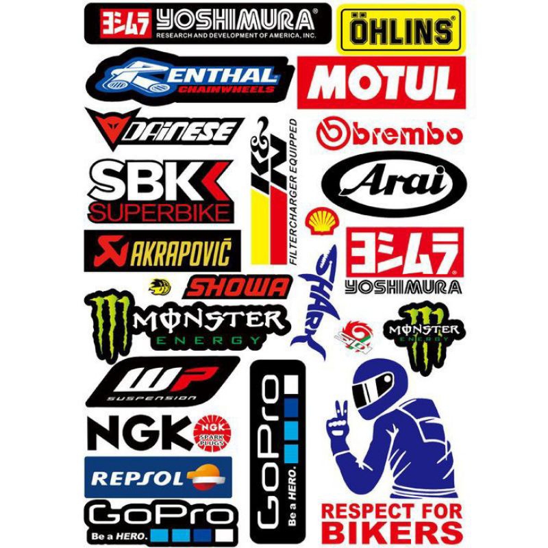 Yoshimura SBK sticker pack, printed logo set | Shopee Malaysia