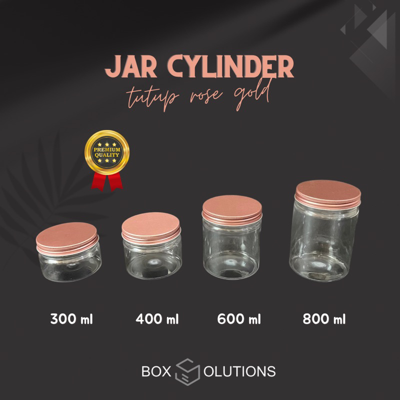 Jar Tube/jar cylinder PREMIUM Lid ALU ROSE GOLD - 300ml 400ml 600ml ...