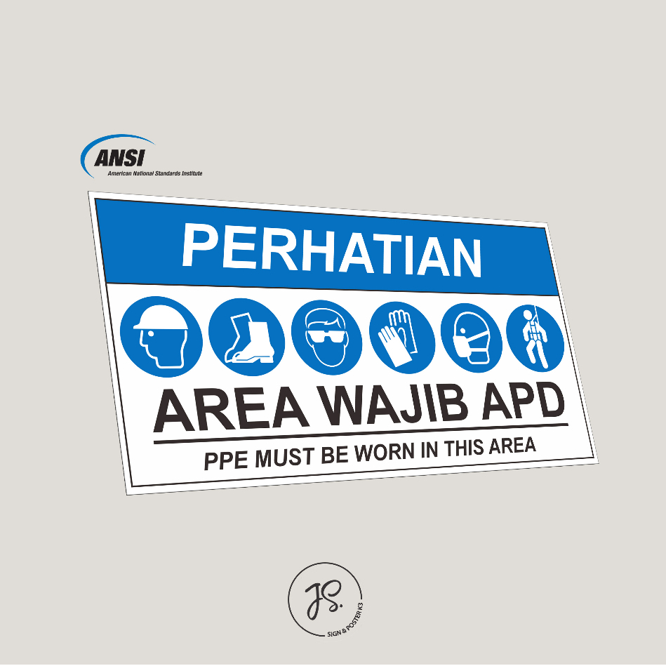 STICKER K3 SAFETYSIGN AREA MANDATORY PPE II | Shopee Malaysia
