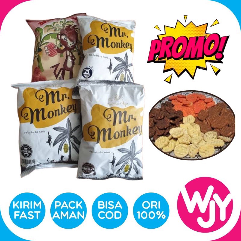 MR MONKEY SPECIAL KEPOK BANANA CHIPS LAMPUNG THICK SPICE CRISPY SAFE WITH PRODUCTION PIRT (140gr ...