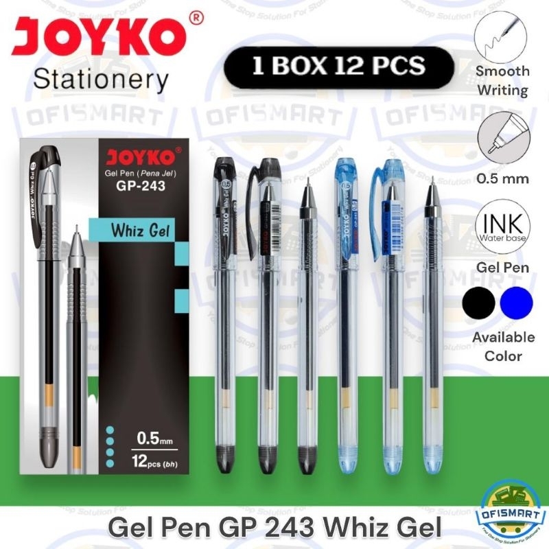 Joyko Gel Pen 0.5 mm GP 243 Whiz Gel | @1Ktk=12PCs | Shopee Malaysia