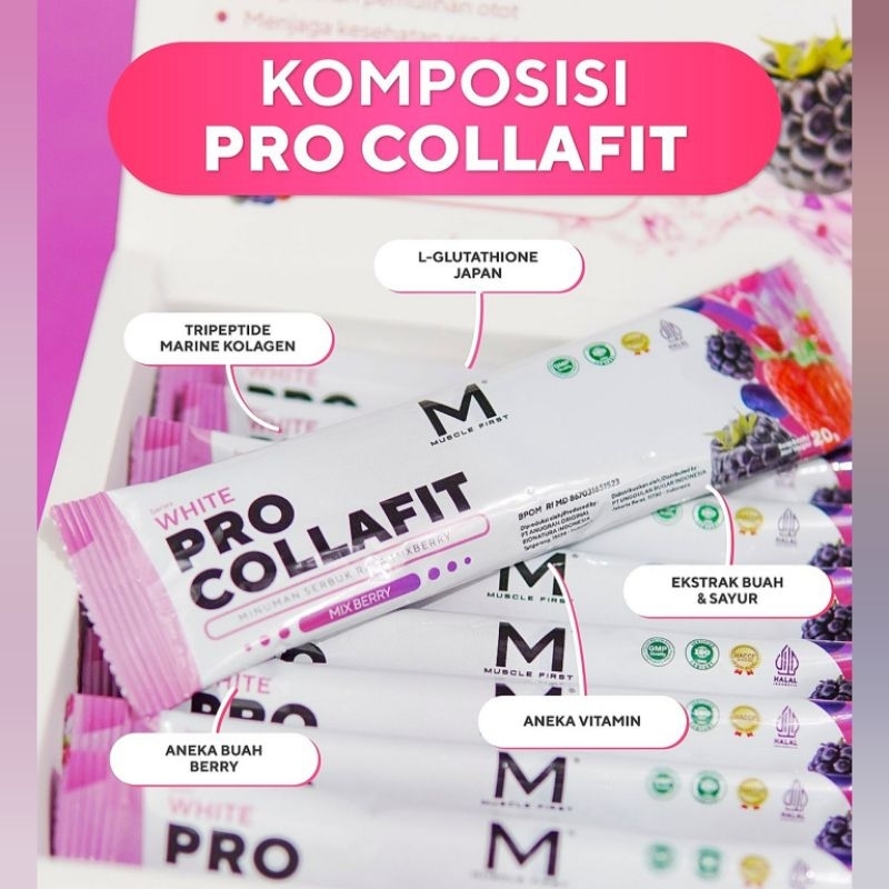 Muscle First Pro Collafit Retail per Sachet - M1 Fit & Glow Collagen ...
