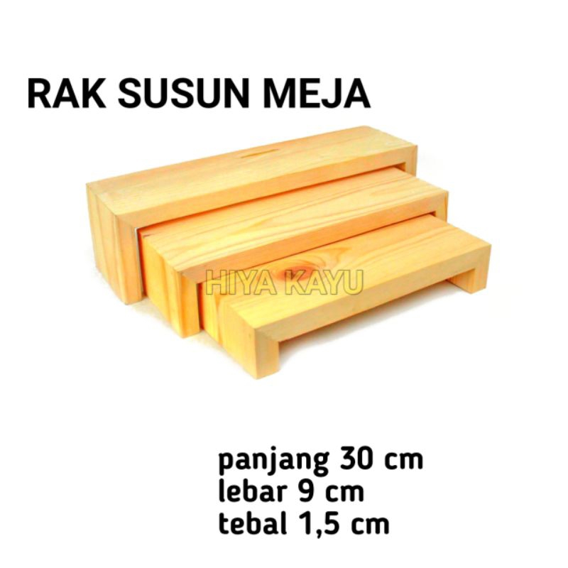KAYU 3 in1 Table Stacking Rack, Kitchen Wooden Rack, Spice Rack ...