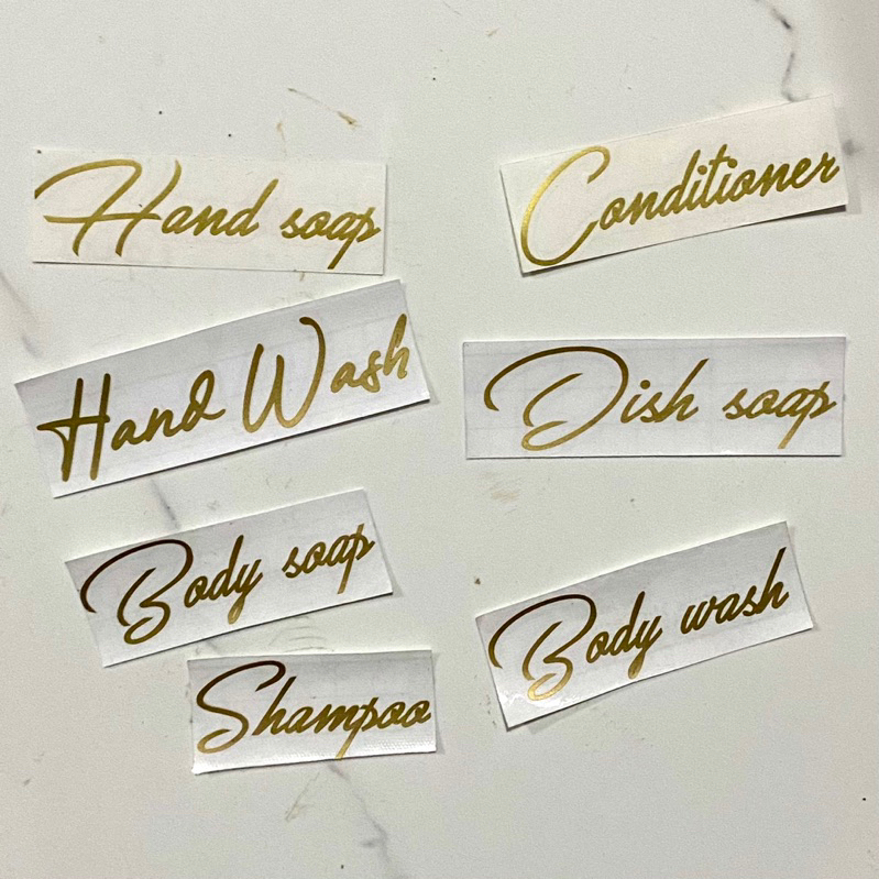 Bathroom / BATHROOM CUTTING LABEL STICKER (SOAP, SHAMPOO, BODY WASH ...