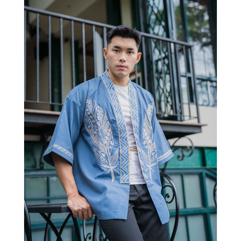 KEMEJA Nuc.id Baladewa Embroidered Kimono Outer Shirt 01 (Blue ...