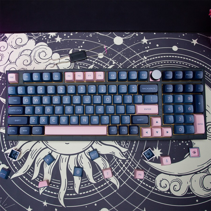 Skyloong GK980 Glacier Blue Pink PBT Mechanical Gaming Keyboard ...