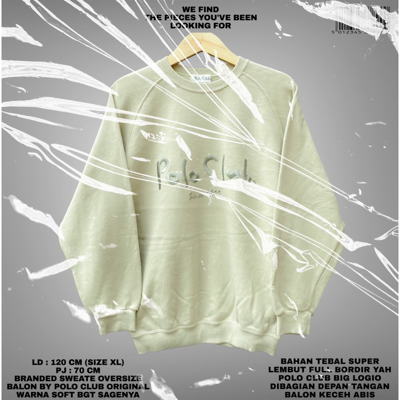 Original POLO CLUB / POLO CLUB SWEATER CREWNECK / SAGE SWEATER / GREEN ...