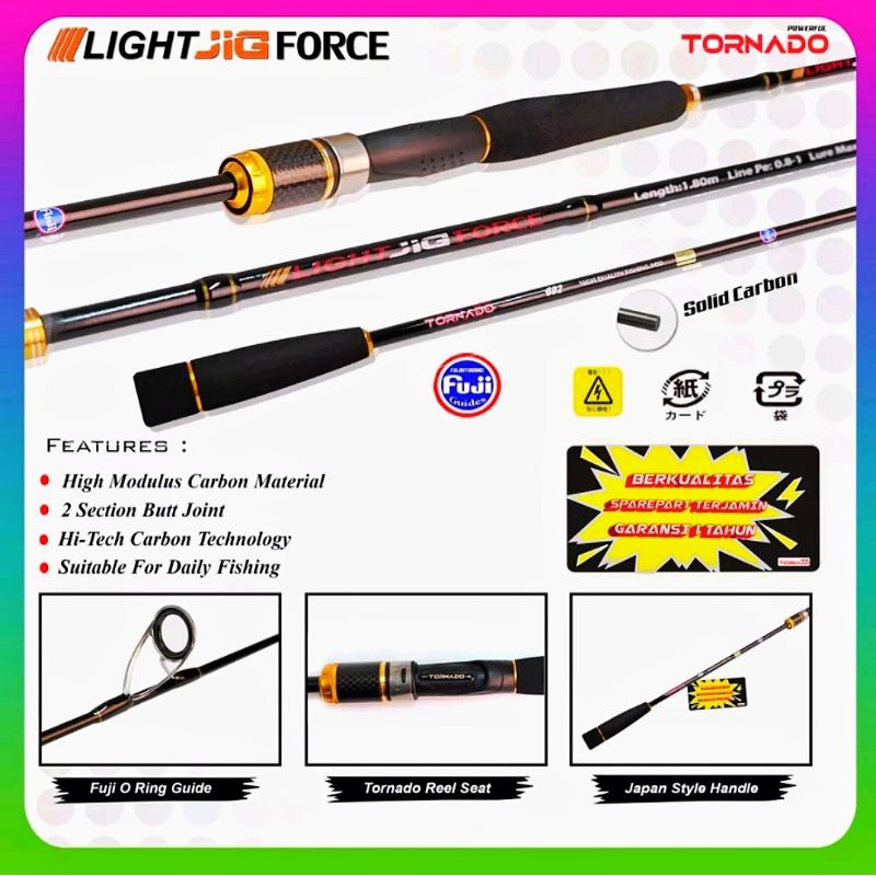 Joran Jigging TORNADO LIGHT JIG FORCE 165CM - 180CM Solid Material ...