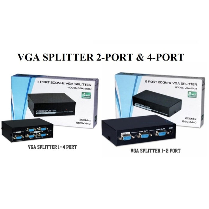 Vga Splitter 2 Ports and 4 VGA Splitter Ports | Shopee Malaysia