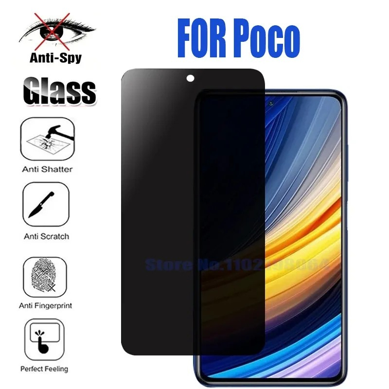 Anti SPY XIAOMI POCO X3 X3 PRO X3 GT TEMPERED GLASS SPY PRIVACY GLASS ...