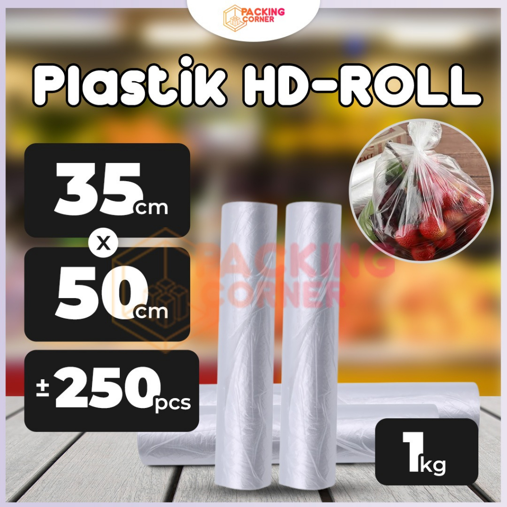 Hdpe Plastic Roll Fruit Vegetable Bag Super Market Thickness 35 x 50 CM ...