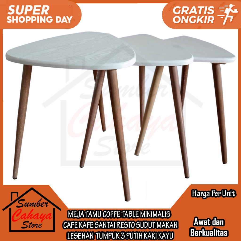 PUTIH KAYU Living TABLE COFFE TABLE MINIMALIST CAFE CAFE RELAXING RESTO ...