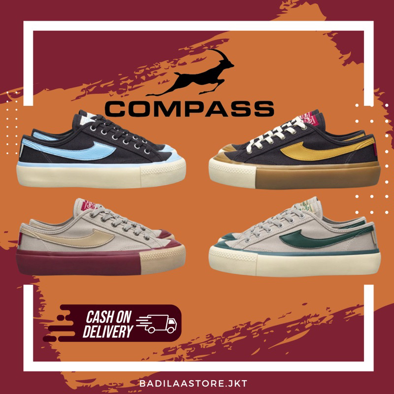 [ORIGINAL] Compass GAZELLE LOW WAFER GREEN/WAFER MAROON/CHOCO ICE ...