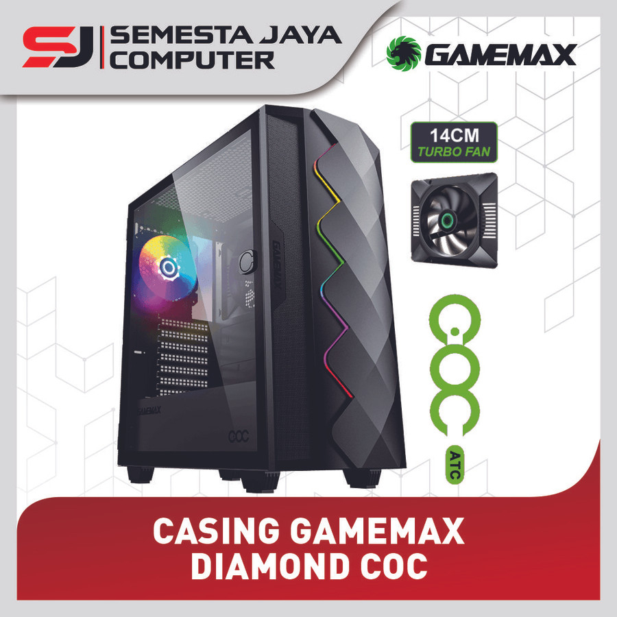 Gamemax Diamond COC PC Case with COC Turbo Fan Tempered Glass | Shopee ...