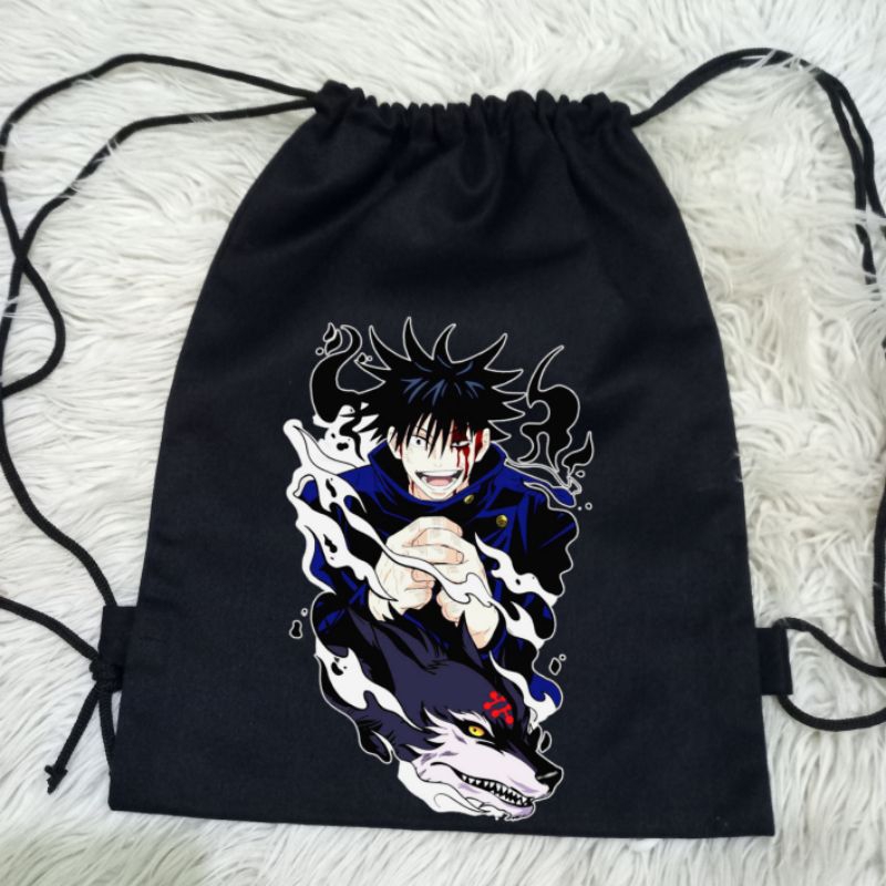 Megumi Fushiguro Jujutsu Kaisen Anime Premium Canvas Drawstring Bag ...