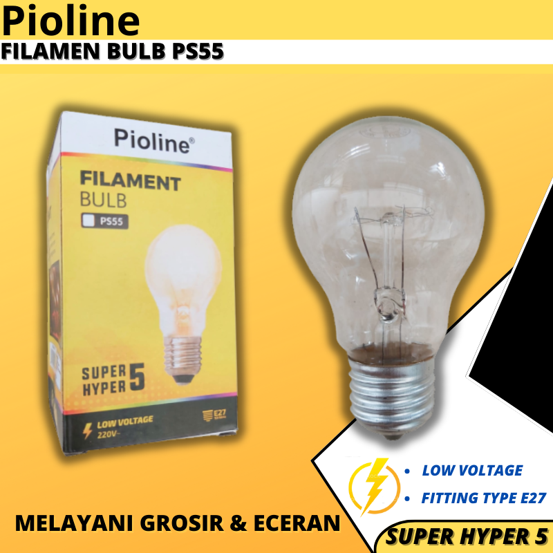 Package of 10 Pcs Pioline PS55 Super Hyper 5W Incandescent/Filament ...