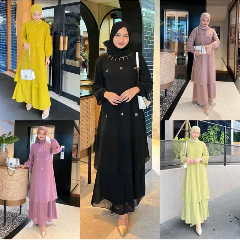 Plain Lace Dress Stacking Malaysia Malay Variation Mote Sequins ...