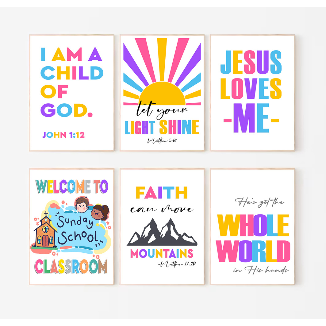 HIASAN DINDING Christian Wall Hanging sunday school Classroom ...