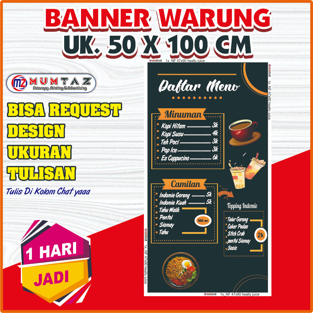 BANNER DAFTAR MENU WARUNG TO KNOW EVERY DAY | Shopee Malaysia