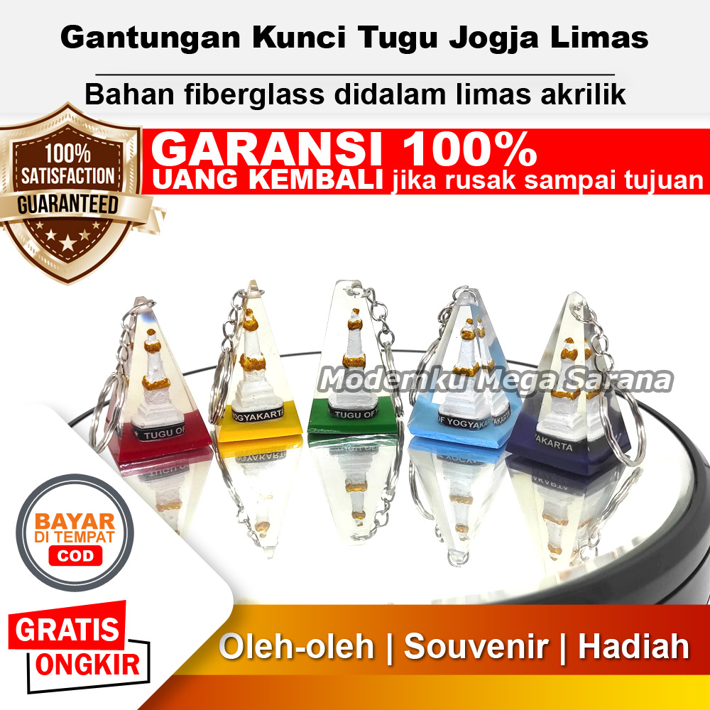 GANTUNGAN Acrylic Tugu Jogja Limas Fiberglass Miniature Keychain ...