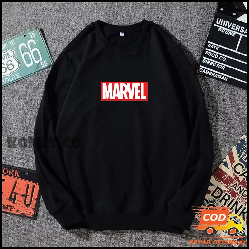 MERAH Red Block marvel crewneck sweater/cartoon marvel capcom sweater ...