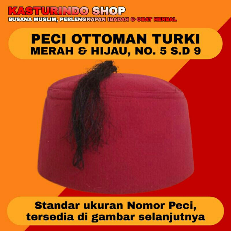 MERAH HIJAU Turkish Sultan Abdul Hamid Ottoman Cap Usmani Fes Fez ...