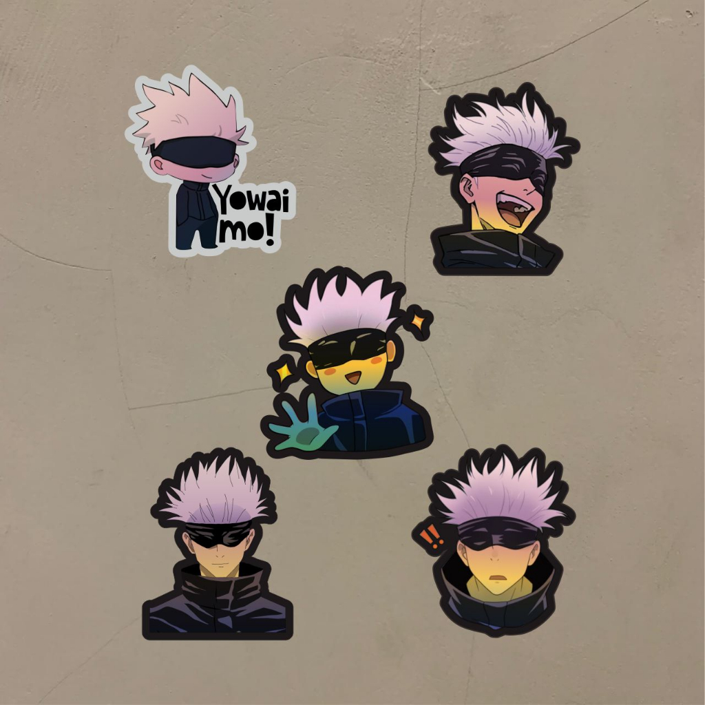 Gojo Pose Case Hp And Laptop Hologram Anime Sticker 7cm | Shopee Malaysia