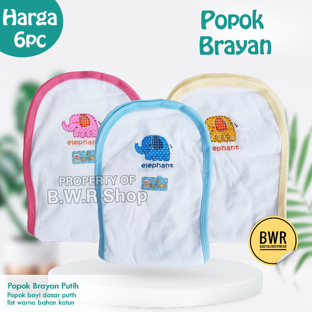 PUTIH [6 Pcs] BRAYAN White Diapers Color List | Tie Rope baby diapers ...