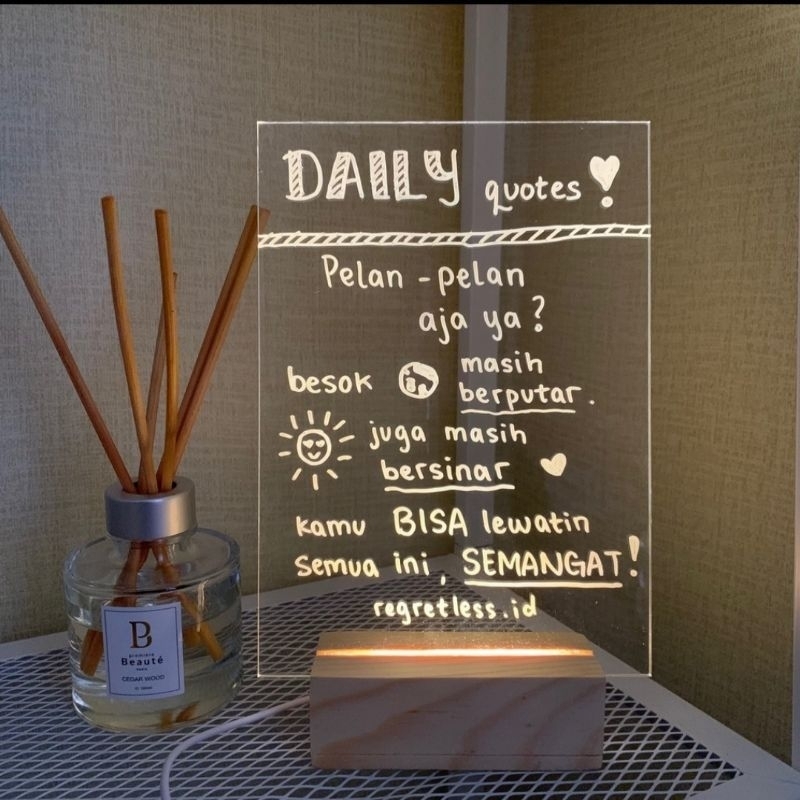 Acrylic Note Board 5R With LED Stand | Shopee Malaysia