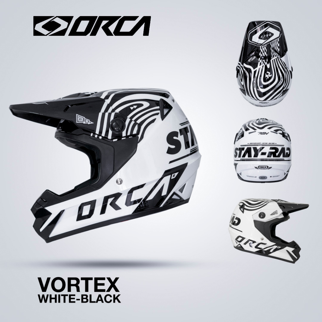 Ksr ONEONENINE - Helmet ORCA VORTEX WHITE BLACK | Shopee Malaysia