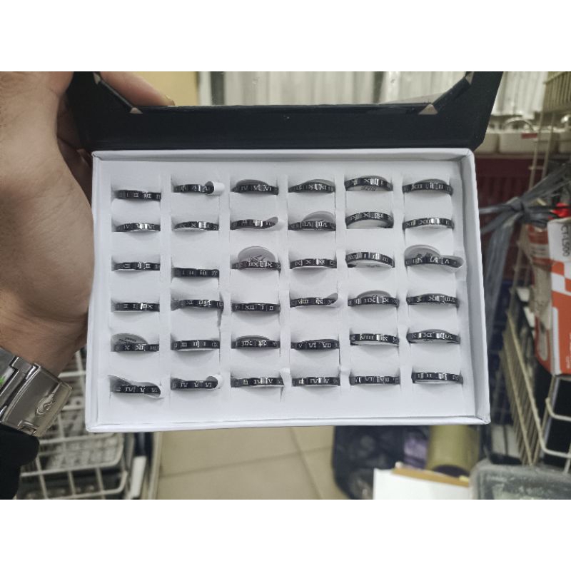 HITAM Newest Small Black Roman Titan Couple Ring - contains 36 pcs (1 ...