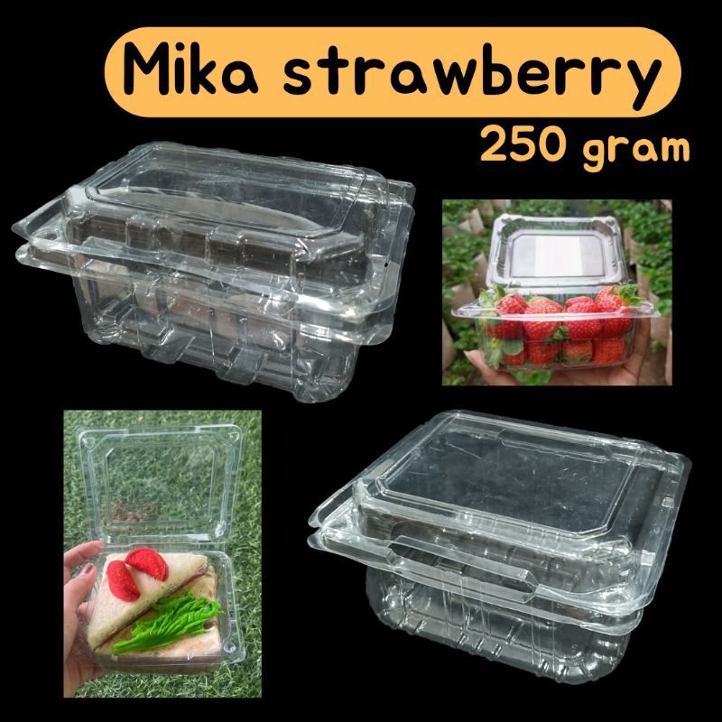 [MULTIPLE 25 PC] mika strawberry 250 mica fruit box mica fruit box tray ...