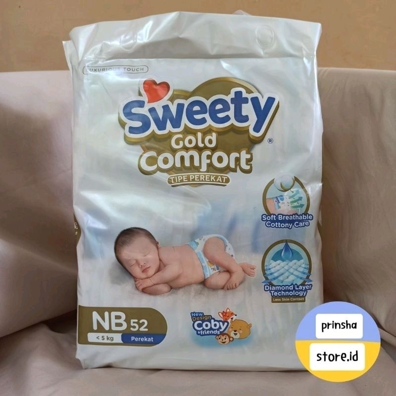 Sweety GOLD Comfort Adhesive Type NB52 Baby Diaper | Shopee Malaysia