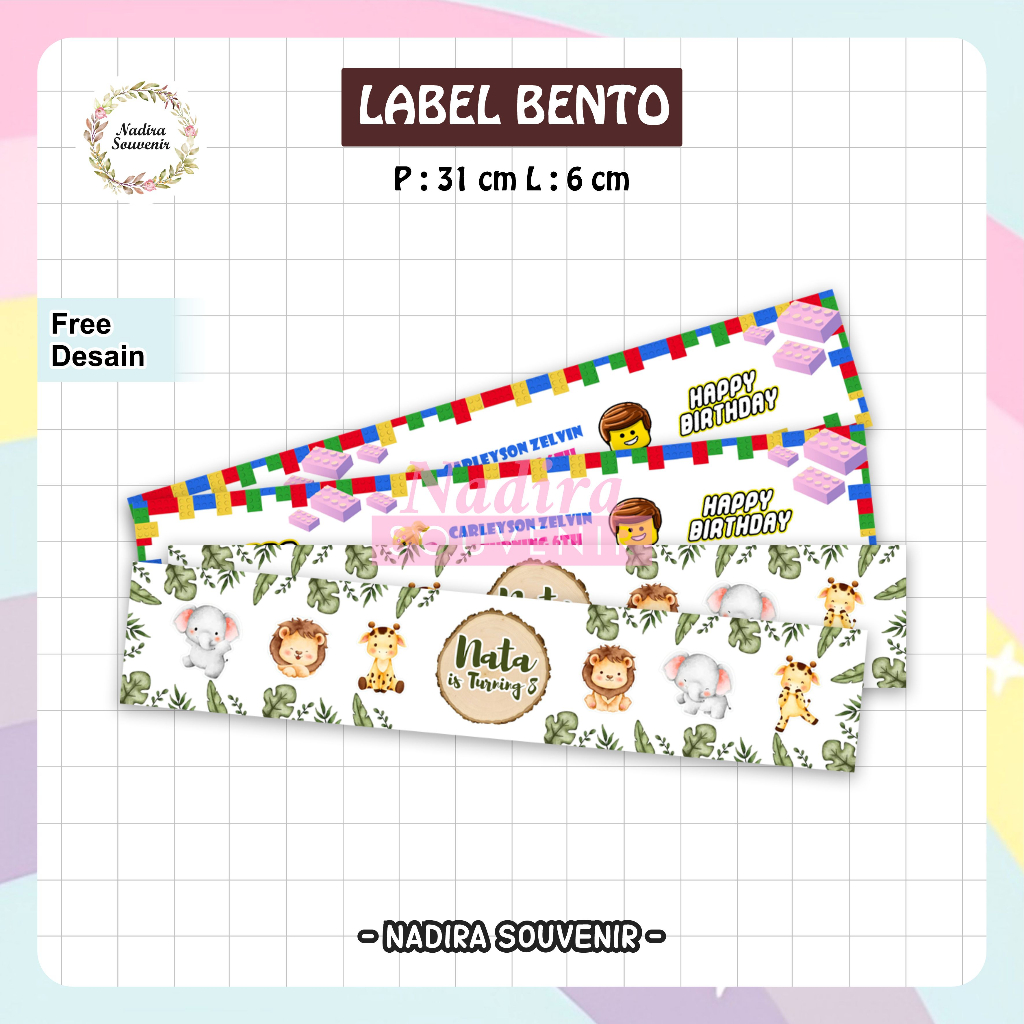 Bento LABEL BIRTHDAY LABEL RICE BOX LABEL RICE BOX LABEL CAN CUSTOM ...