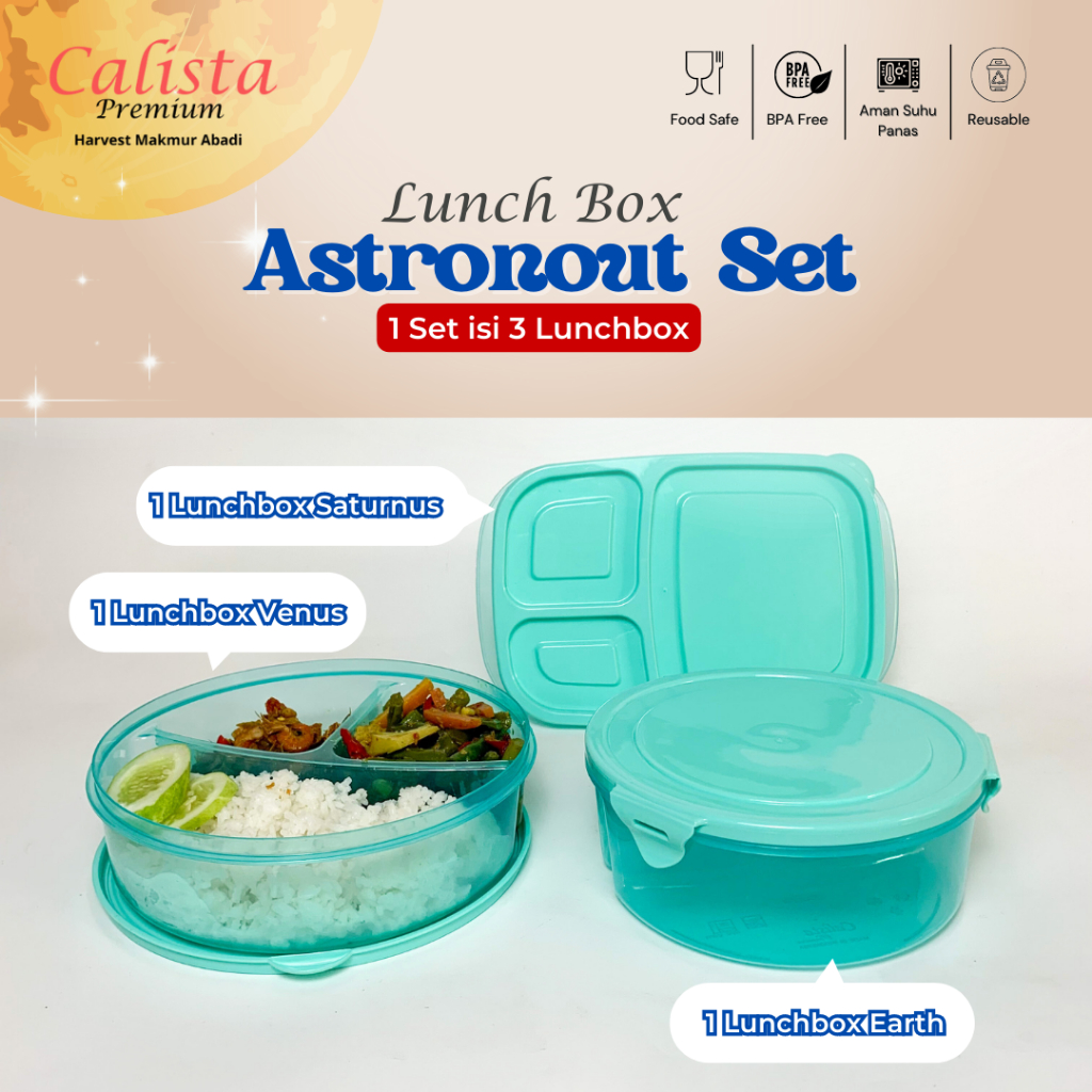 [CALISTA] Lunchbox 3-Piece Lunch Box - Astronaut Set, Spill-Proof, BPA ...