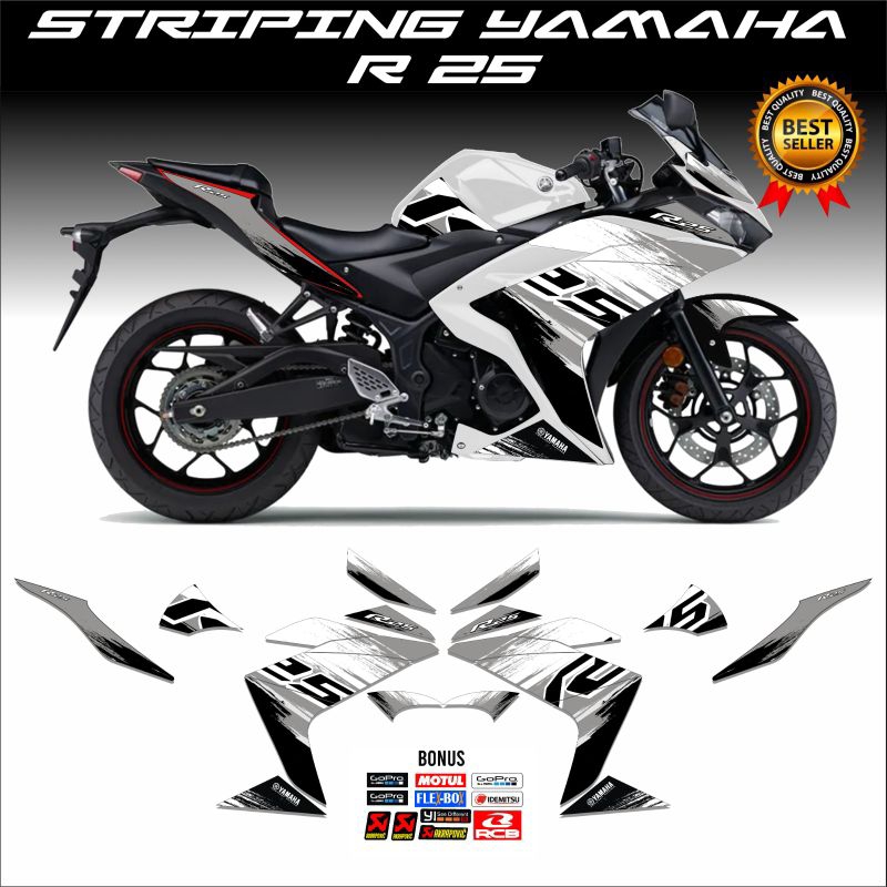 Yamaha R25 Decal Sticker / R25 Grapis Striping / R25 Variation Sticker ...
