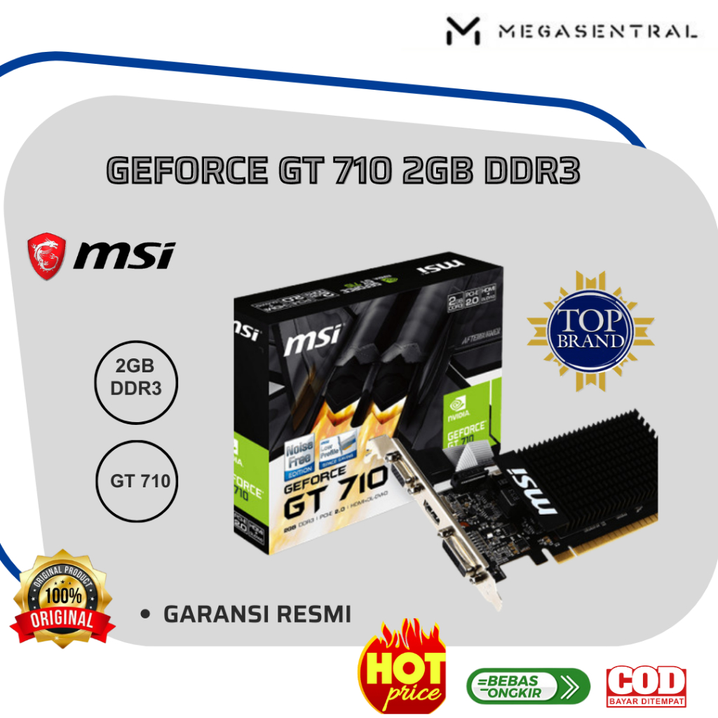 Msi Geforce GT 710 2GB DDR3 - N710-2GD3H LP | Shopee Malaysia