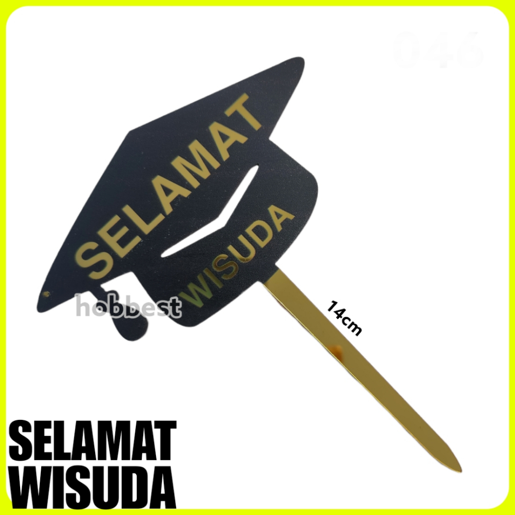 HITAM Acrylic CAKE TOPPER: HAPPY Graduation - Black Prick Display ...