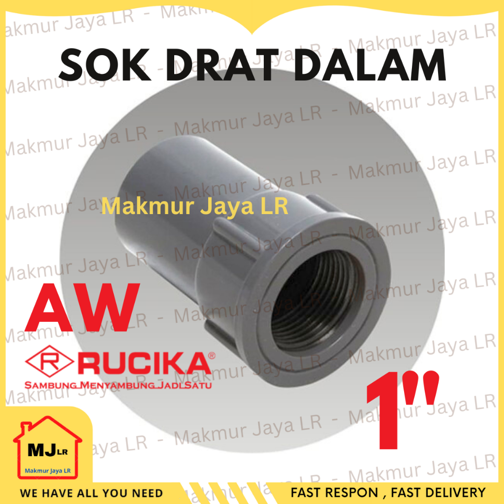 Deep Thread Socket 1" inch AW RUCIKA Faucet Socket PVC 1" 1 inch Type ...