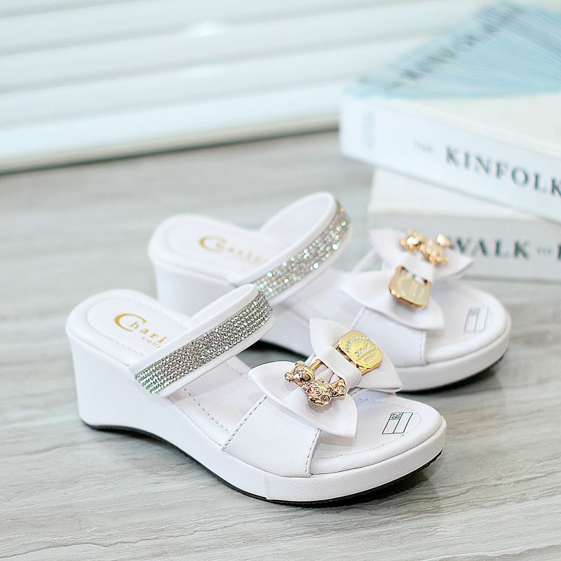 Girls' Wedge Sandals 5CM Leony Buckle Ribbon | Shopee Malaysia