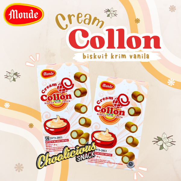 Monde Collon Biscuits Cream Vanilla/Strawberry/Chocolate @50 grams | Shopee Malaysia
