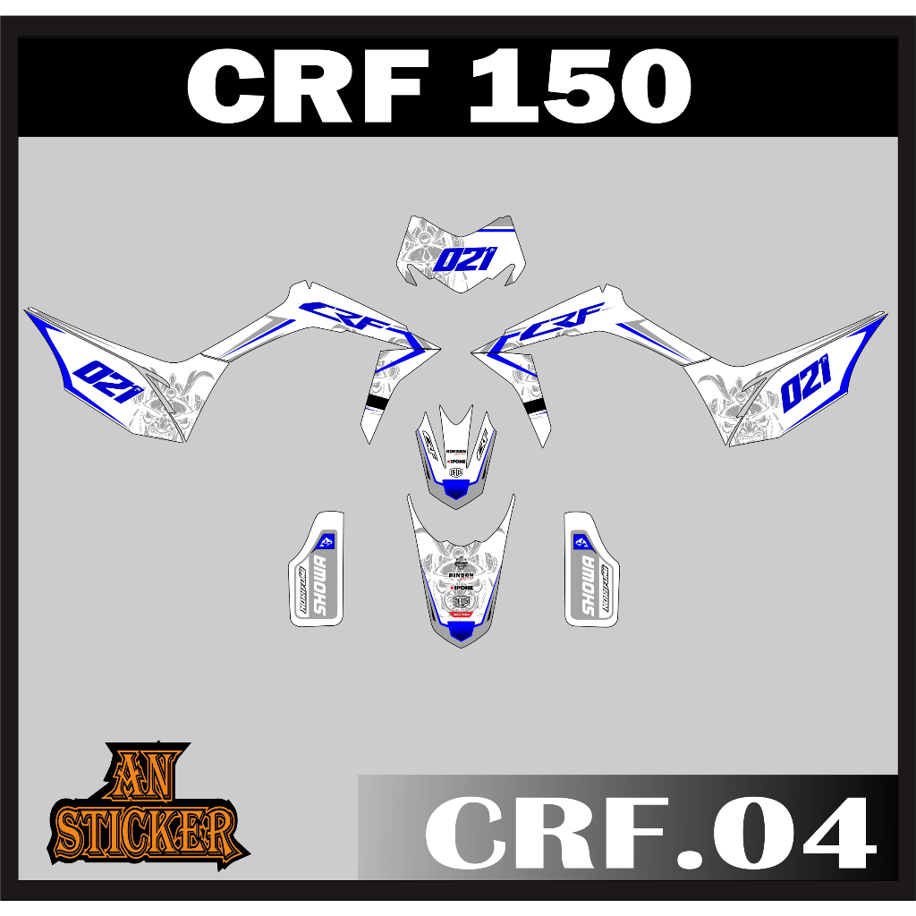 SEMI FULL STRIPING STICKER HONDA CRF 150 FULL BODY VARIATION HONDA CRF ...