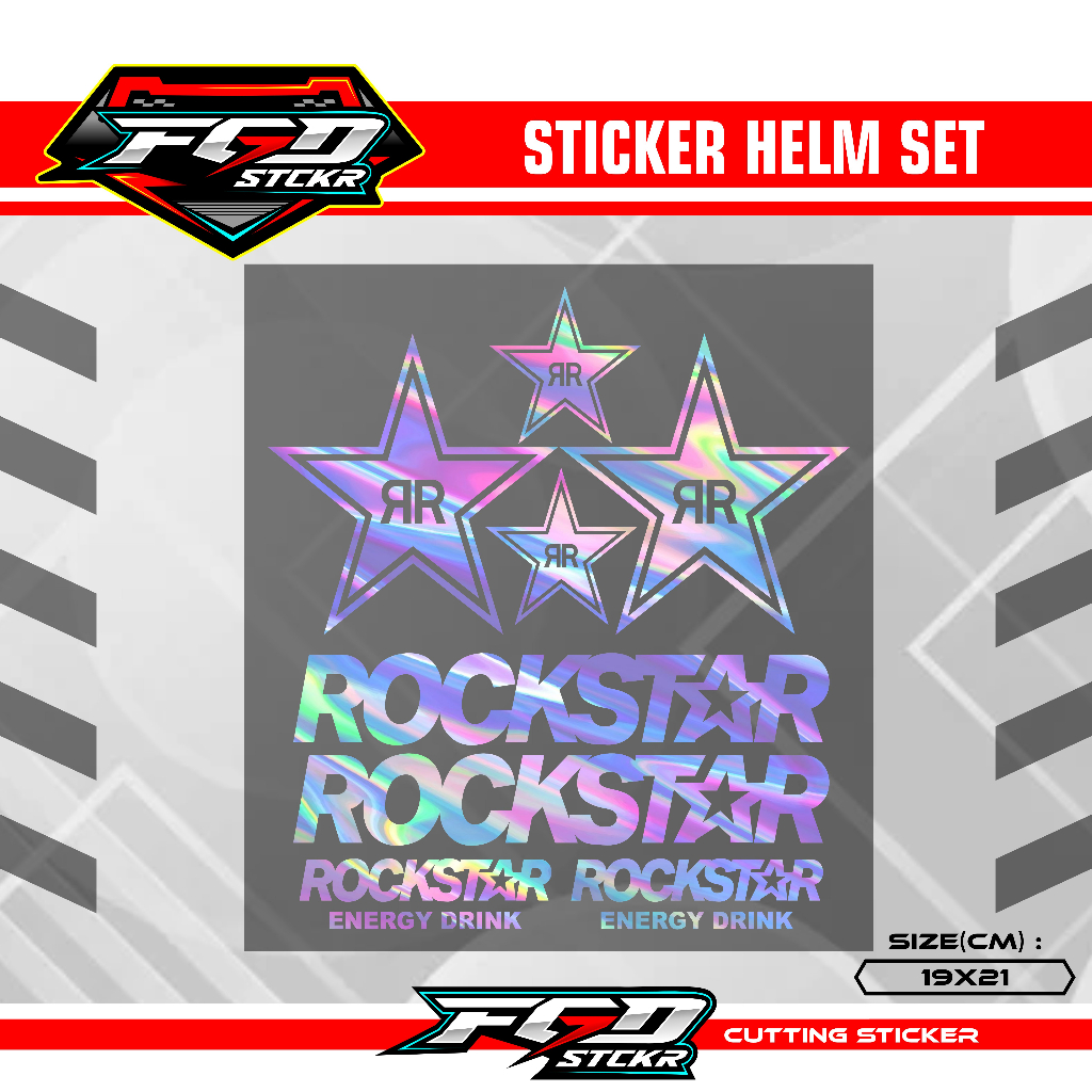 Helmet Sticker - CUTTING Sticker ROCKSTAR Helmet SET | Shopee Malaysia