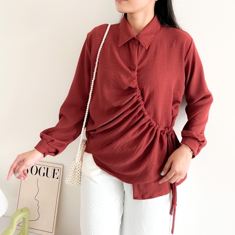KEMEJA Srita BLOUSE /MELODY BLOUSE Shirt Tops Women's Active Drawstring ...